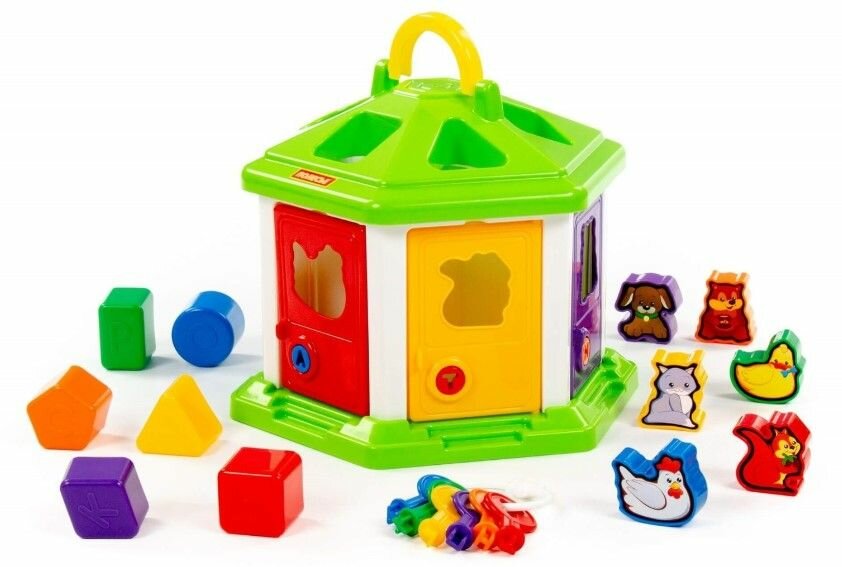 Игрушка логический домик №2 с сортером, детская развивающая логическая игра для малышей, по методике Монтессори