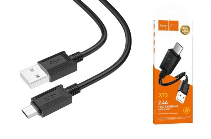 Кабель USB - MicroUSB HOCO X73 черный 1м