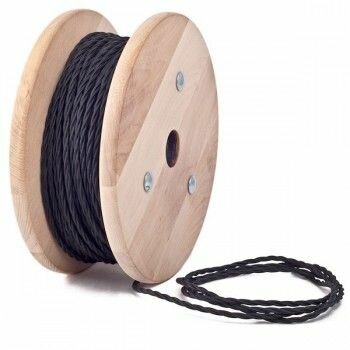 Ретро провод, витой кабель 3х4 ГОСТ, черный, 20м