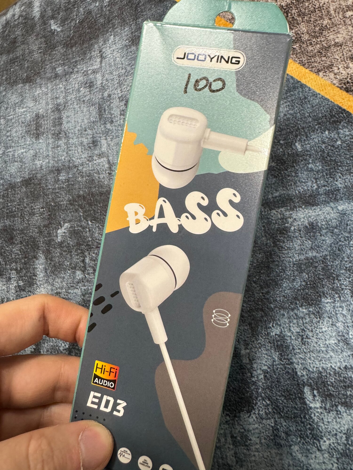 Проводные наушники капельки с микрофоном Jooying ED3 (98 Дцб / 130см / 32 Ом) разъем 3.5мм для старых телефонов