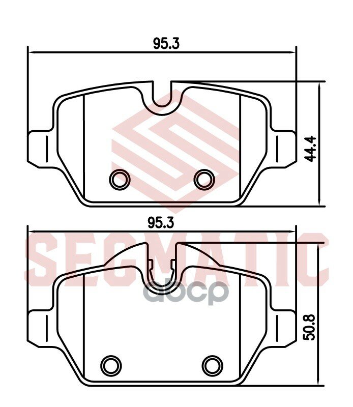 Колодка торм. диск. зад. BMW 1 1.6L 10-, 1.6L 03-12, 3 2.0L 05-07 [95.2*44.6*17.4/95.2*50.9*17.4] SEGMATIC арт. SGBP2728