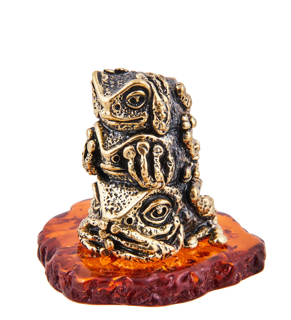 Фигурка Лягушки - мудрость (янтарь)