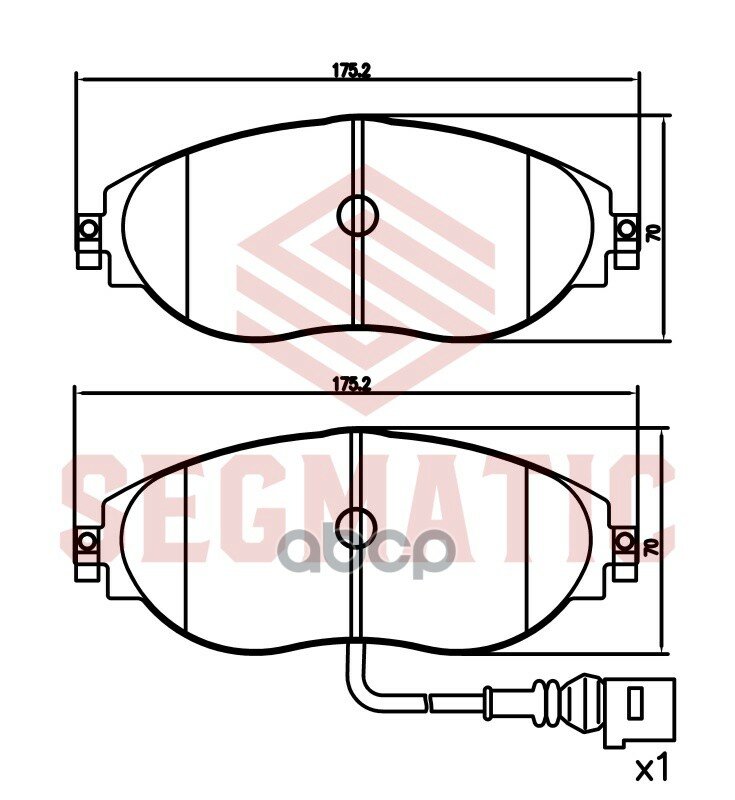 Колодка торм. диск. пер. SKODA Octavia 12-, VOLKSWAGEN Golf 12-, Passat 14-, CC 11-16 (!=SGBP2830) [175*69.5*20] SEGMATIC арт.
