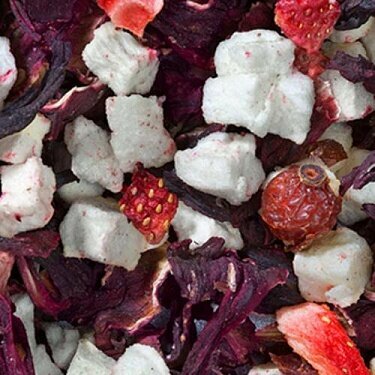 Чайный напиток с ароматом клубники (фруктовая смесь) клубничный зефир, Конунг, пакет, 500 г.