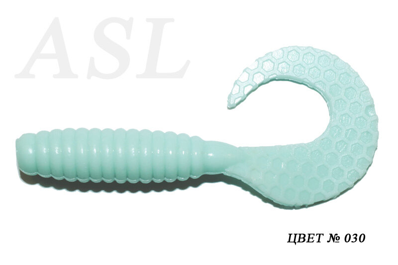 Силиконовая приманка ASL "Твистер" цвет № 030, L-4см (1.6"), 12шт/уп