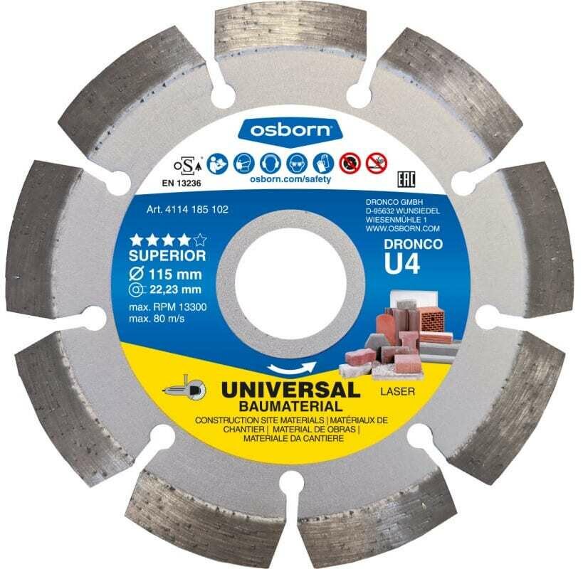 Алмазный диск универсальный OSBORN U4 (115х2.2x22.23 мм) DRONCO 4114185102