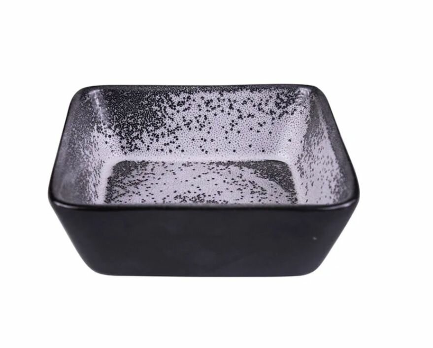 Салатник фарфоровый "Млечный путь" квадратный 600мл 15х15см черный