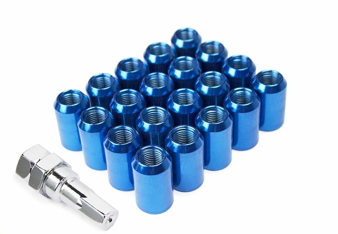 Гайки колесные Top Fit M12х1,5, 32 мм, внутренний шестигранник, стальные, синие, комплект