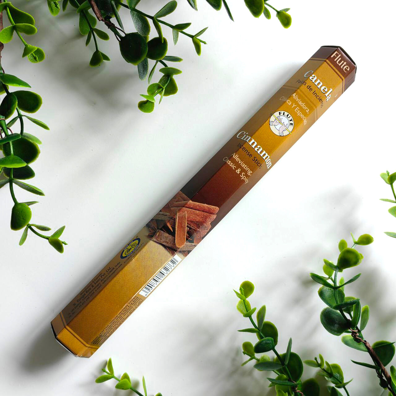 Flute CINNAMON Incense Sticks, Cycle (корица ароматические палочки, Смягчающий, классический и пряный, Сайкл), шестигранник 20 палочек.