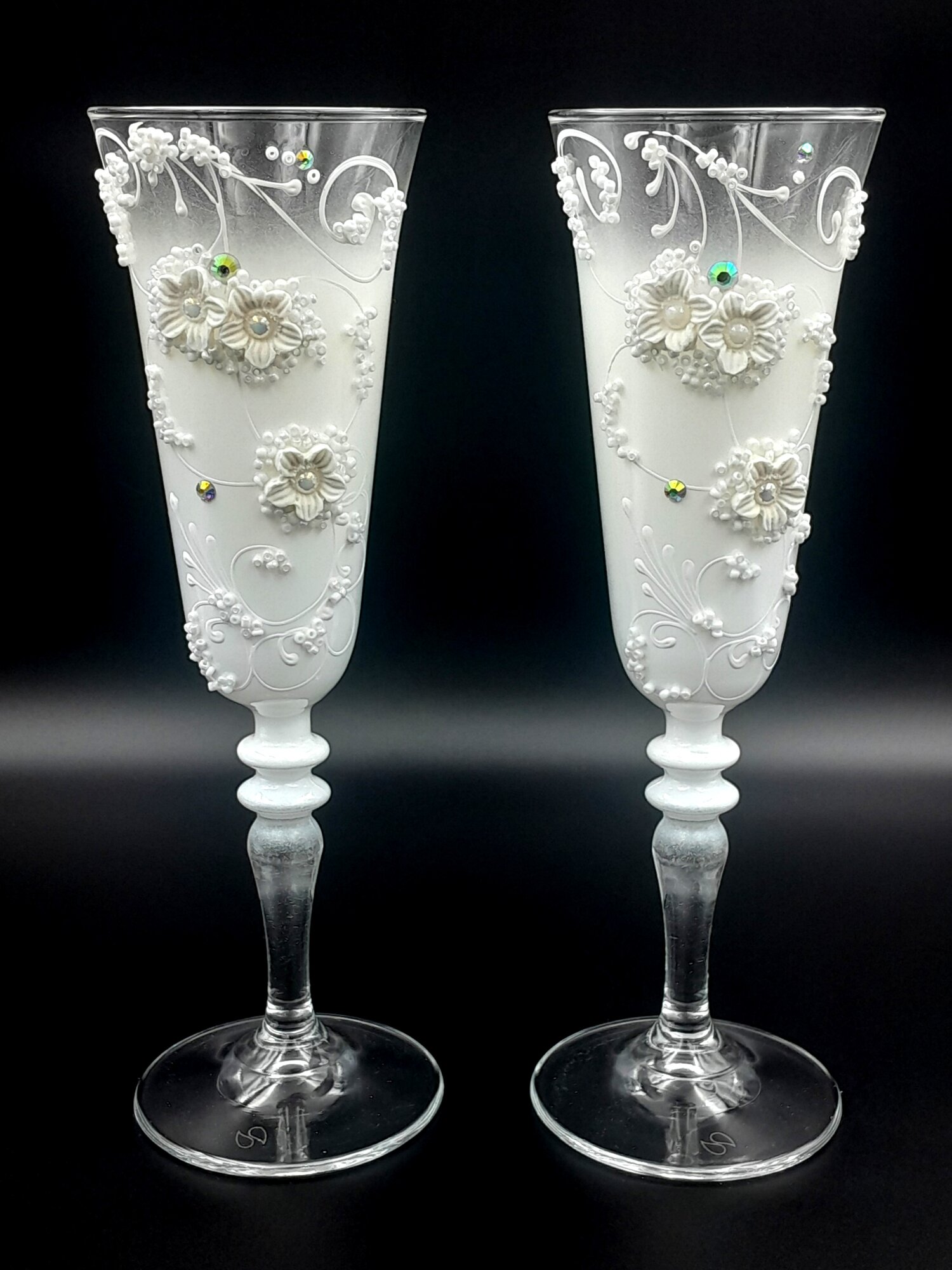 Свадебные бокалы "Художественная лепка"