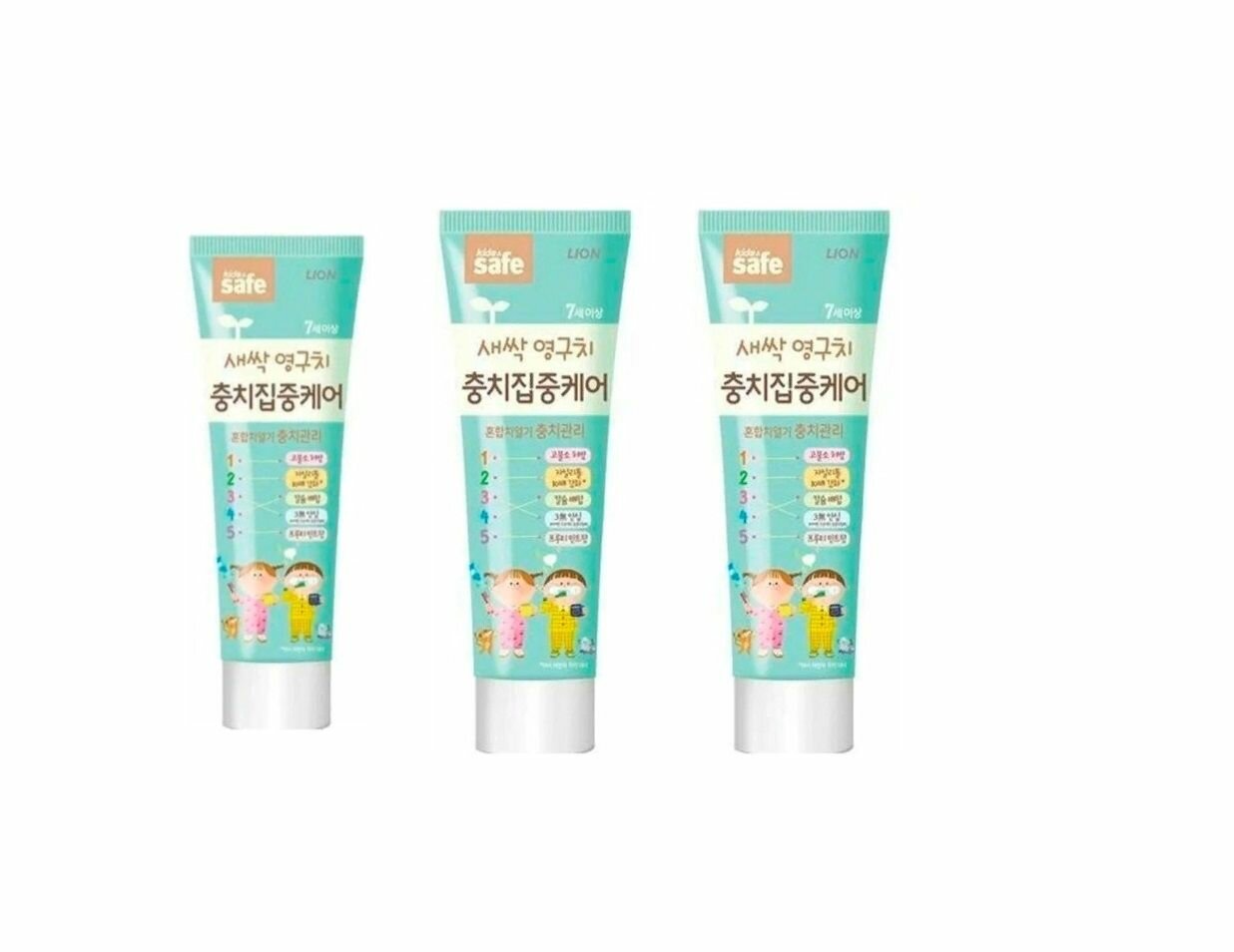 LION Зубная паста детская Kids Safe, 60 г, 3 шт