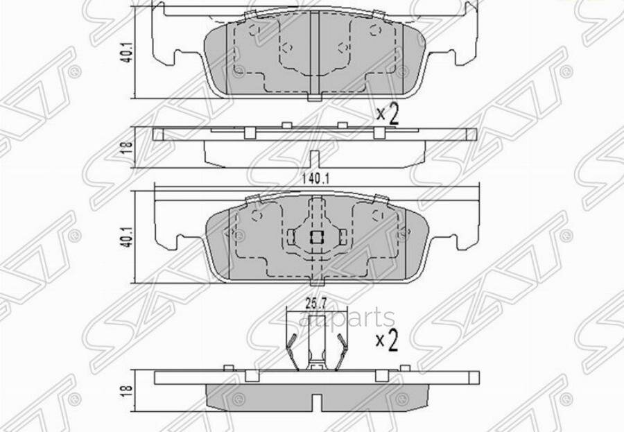 SAT ST-410602581R Колодки тормозные (Спереди) Renault Logan 09-22 / Sandero 14-18