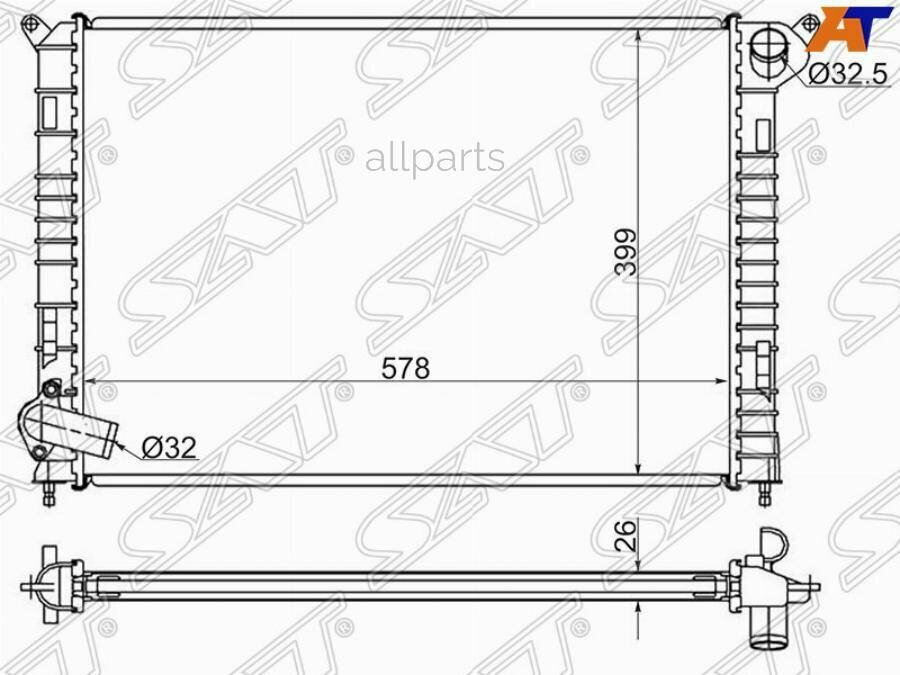 SAT BW000-MINI Радиатор Mini Hatch Cooper 01-06