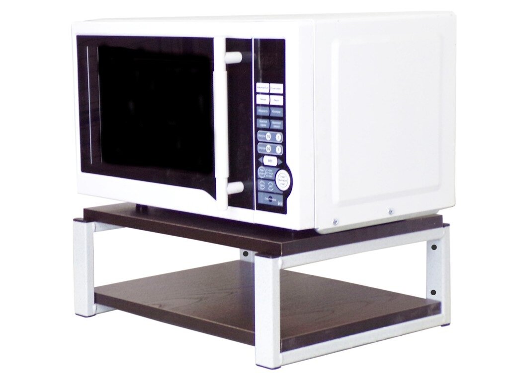 Кронштейн-полка "FLATOM" 17 см, серый металл, полка венге