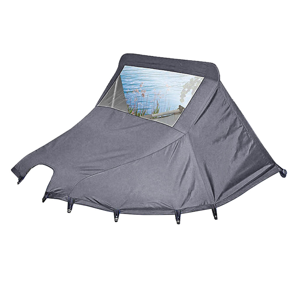 Носовой тент на лодку 300-340, серый №1.4 ходовой (резинки - грибки)