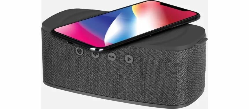 Колонка Momax Q.Zonic с беспроводной зарядкой Wireless Charging Bluetooth Speaker - Grey