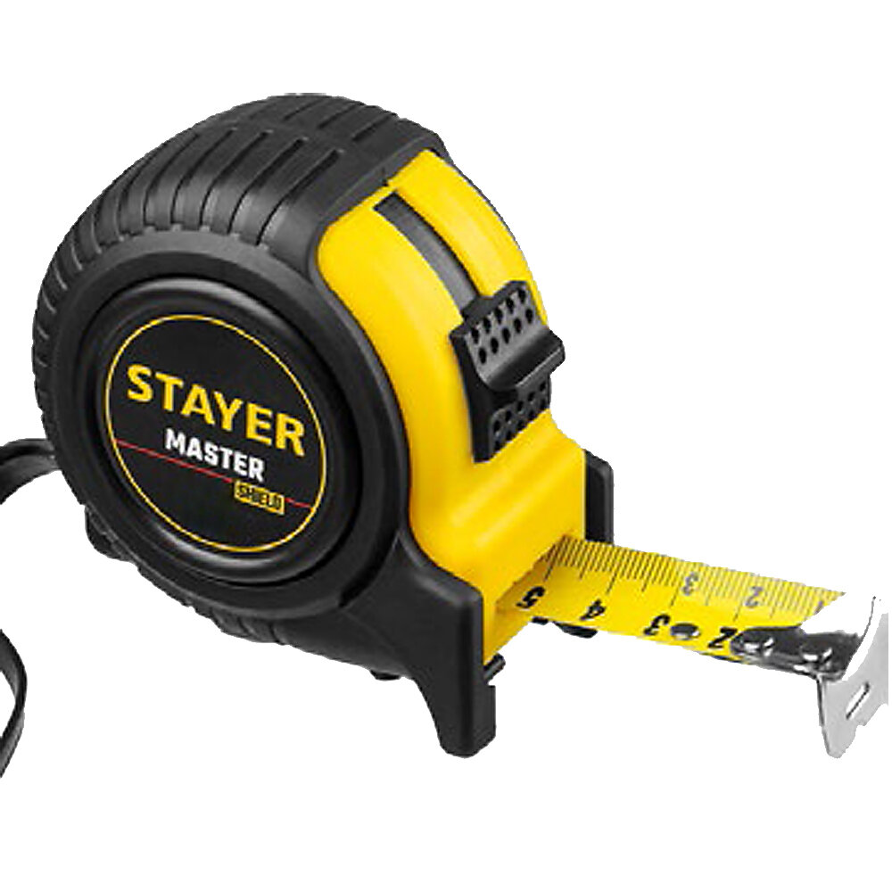 Рулетка Stayer MASTER 10м / 25мм в ударостойком обрезиненном корпусе 34025-10_z01