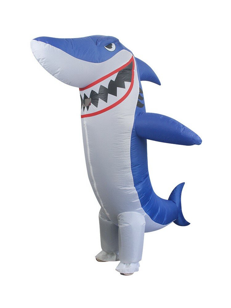Надувной Костюм Акула, полиэстер, синий, для карнавала, мужская и женская модель