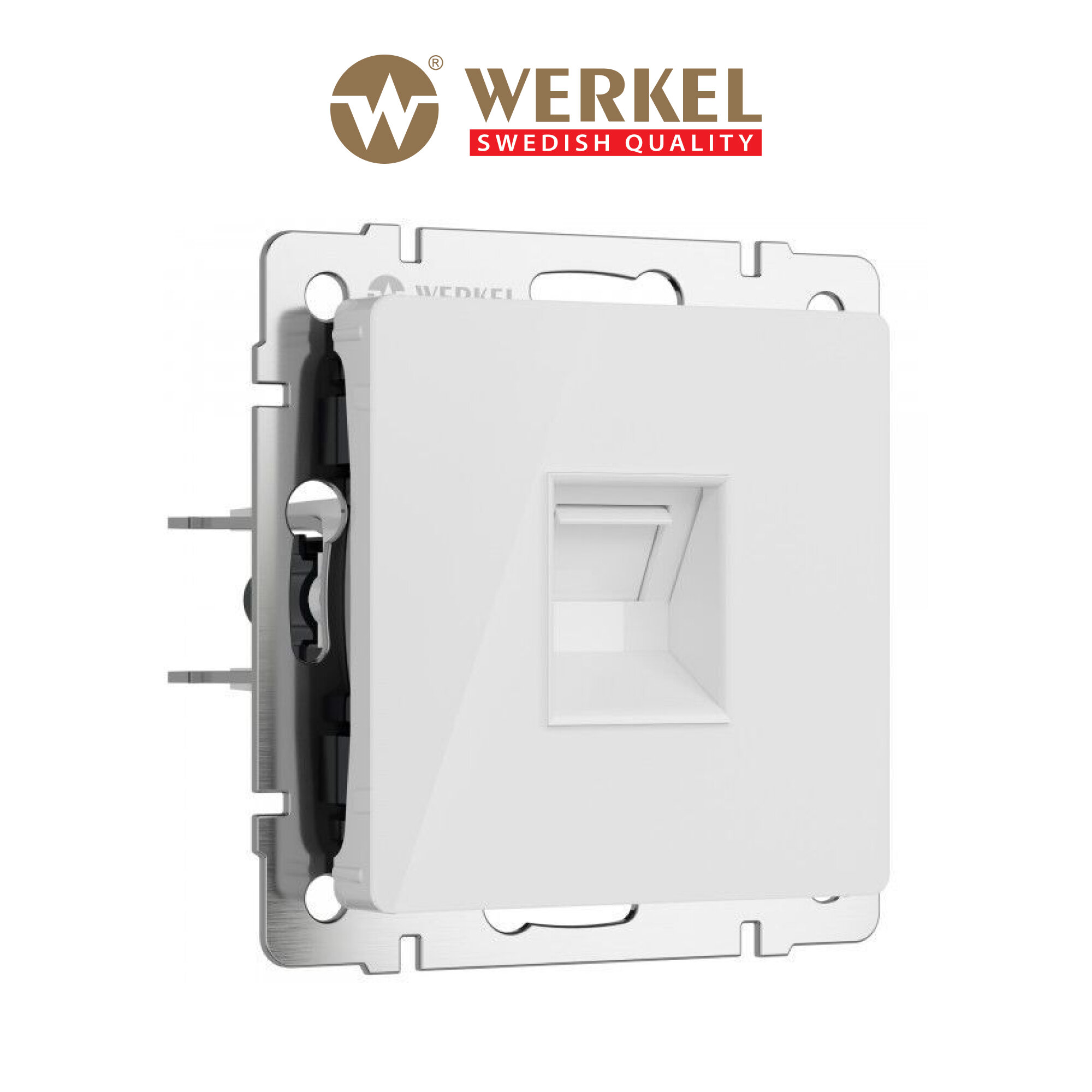 Встраиваемая розетка Ethernet RJ-45 встраиваемая Werkel W1181041, цвет белый акрил, IP20