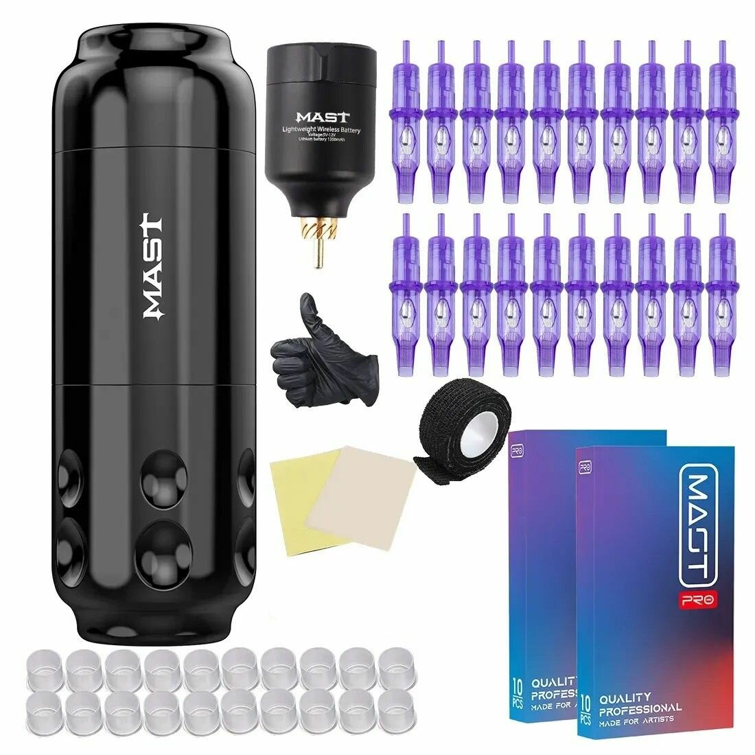 Набор с тату машинкой Mast Sensor 4mm Stroke Black и блоком Mast T1