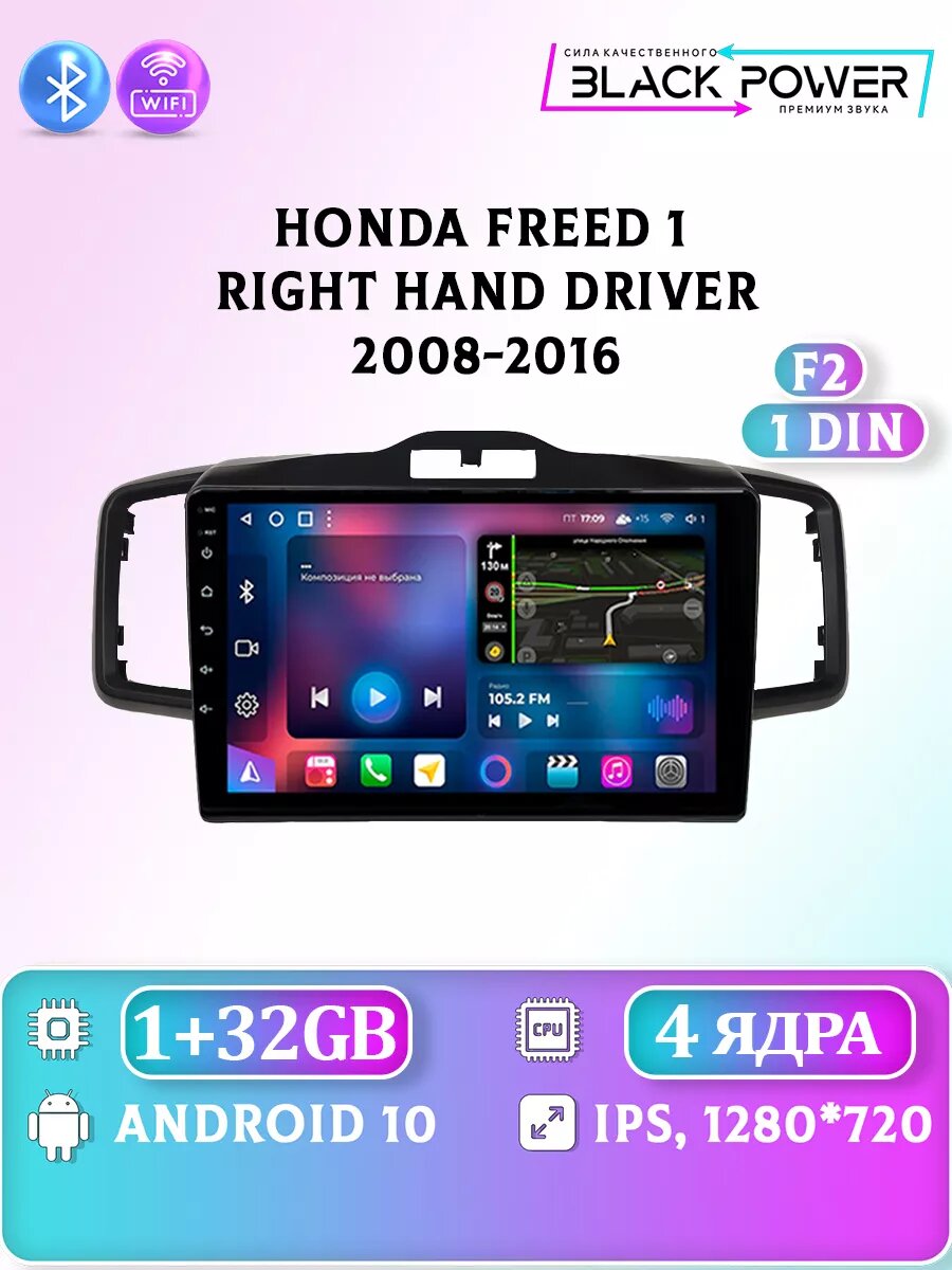 Магнитола TS7 для Honda Freed 1 2008-2016 4 ядра 1Gb+32Gb, Bluetooth, FM/AM, GPS