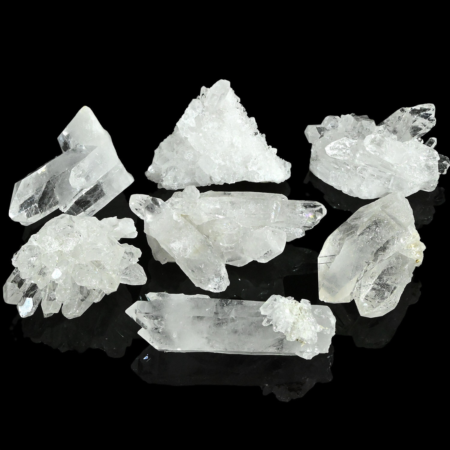 Кристаллы горного хрусталя 41*31*22мм, 30-39г .