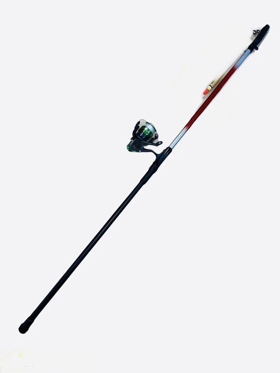 Удилище телескопическое в сборе с катушкой 2000, леской, поплавком и крючками, 300 см