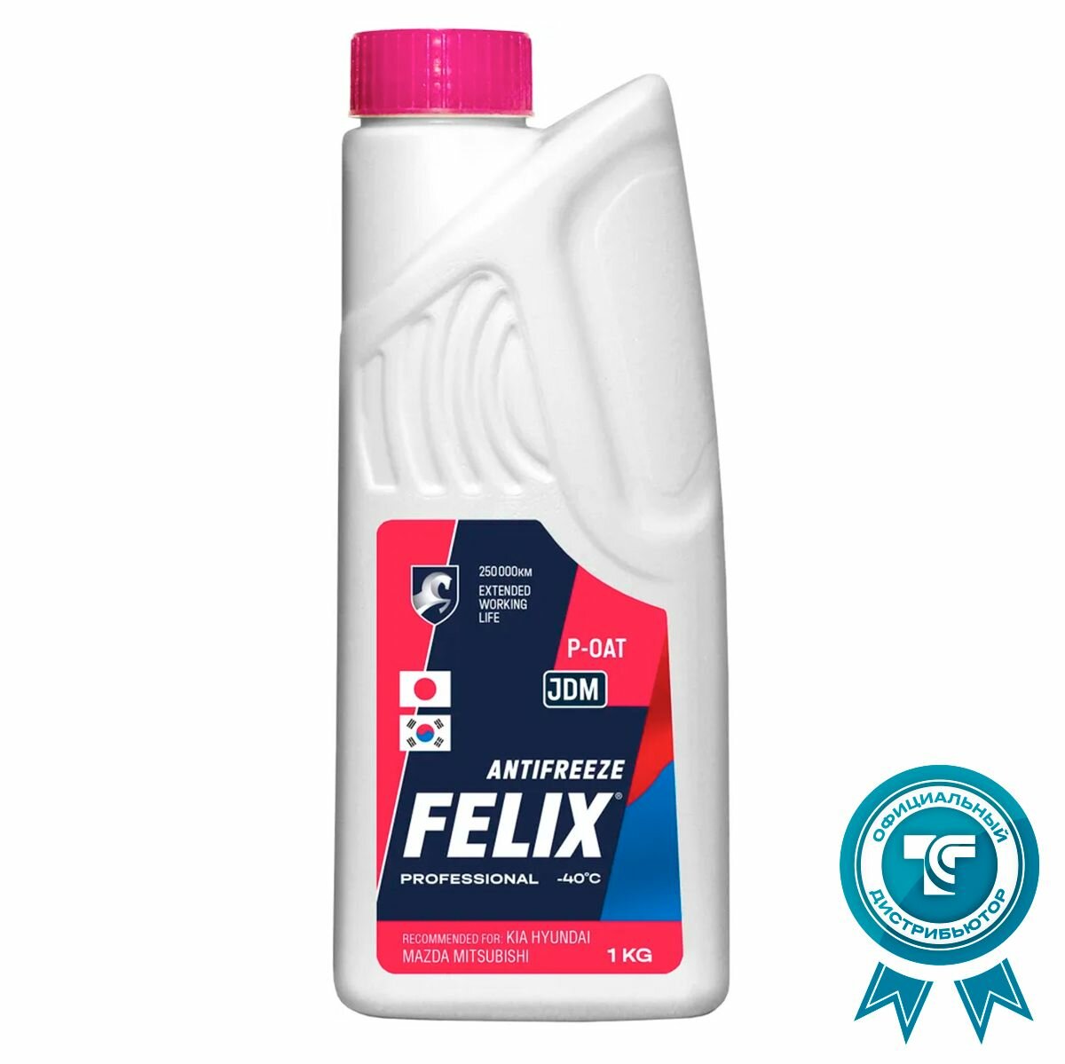 Антифриз FELIX JDM (Hyundai, Kia, Mazda, Mitsubishi), розовый, -40С, G12++, 1 кг