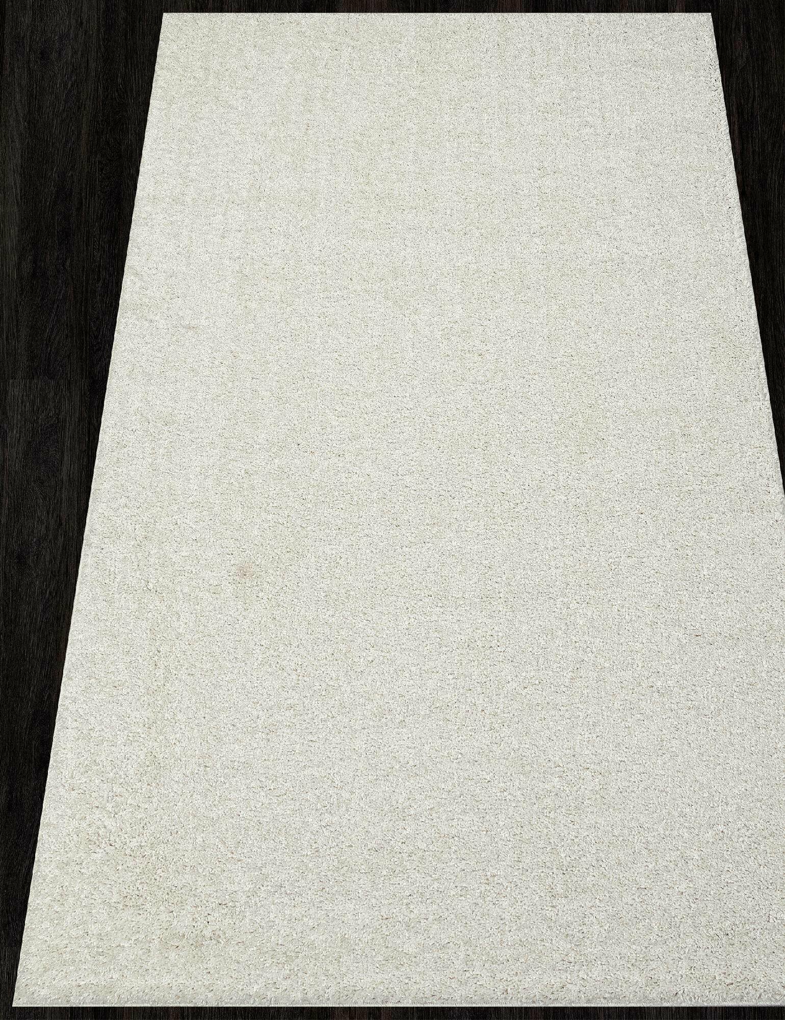 Ковер на пол в спальню в гостиную 150х230 см светлый однотонный ворс 25 мм шегги 323368 KoverVDom