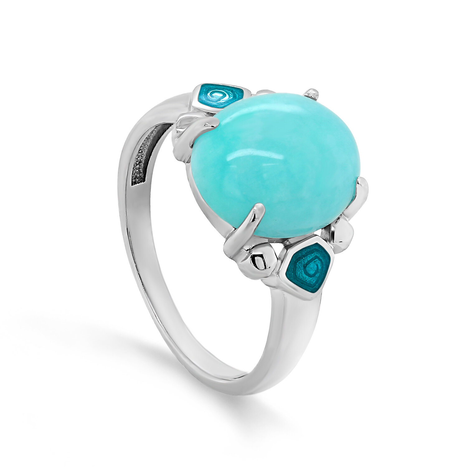 Кольцо, серебро, 925 проба, амазонит