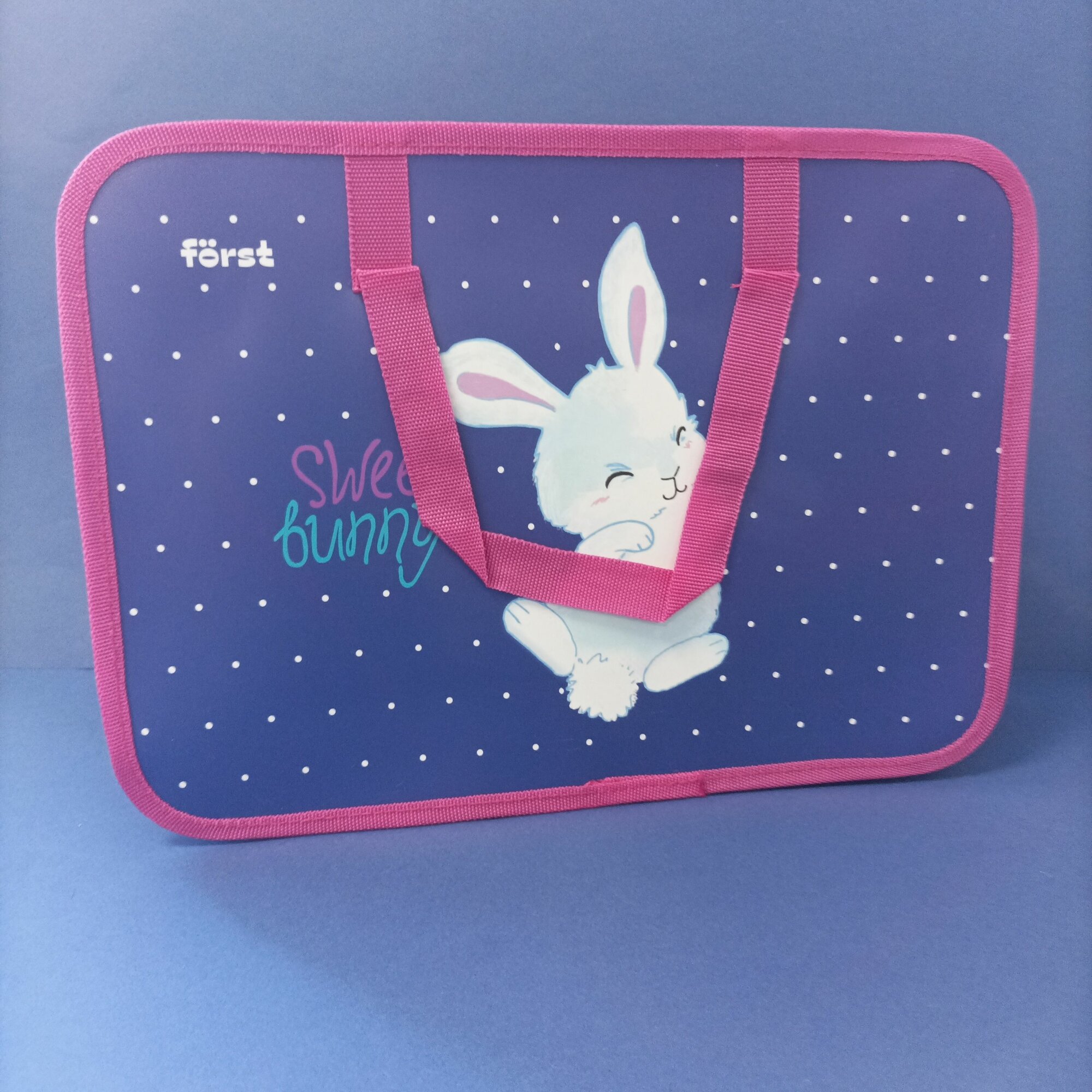 Папка А4 с ручками "Sweet bunyy", 1 отд. на молнии
