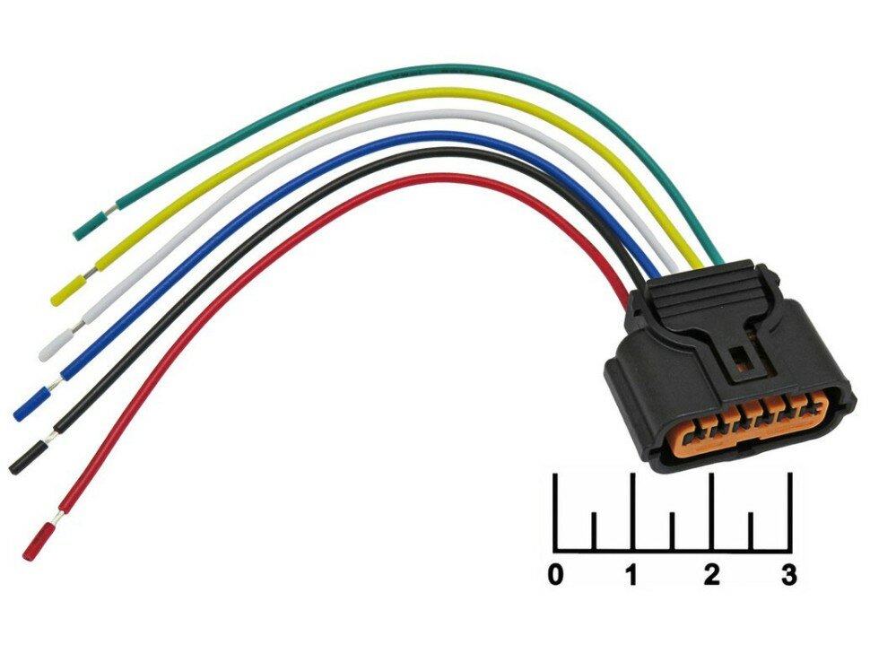Разъем 6pin гнездо влагозащищенный на проводе HP28606021 Cargen (AX982)