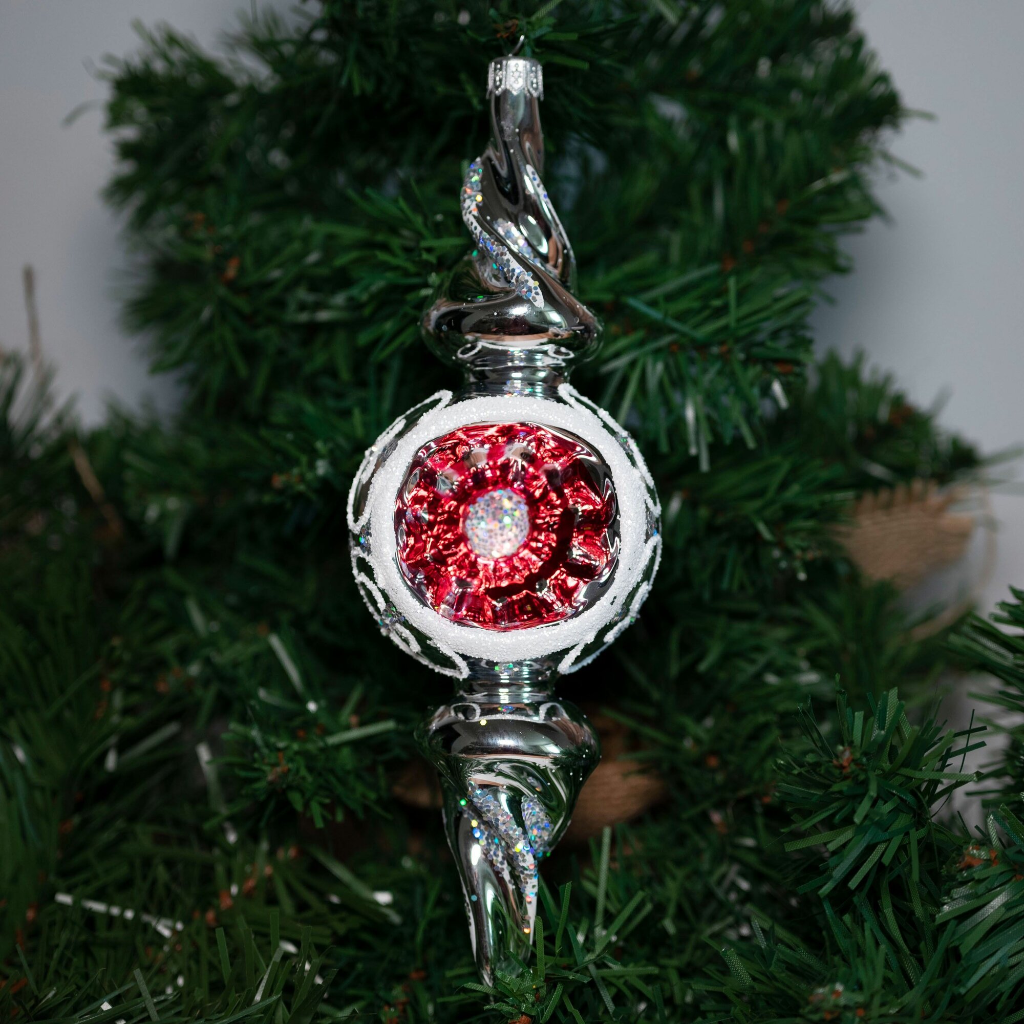 Игрушка на елку Подвеска фигурная,18см, серебро