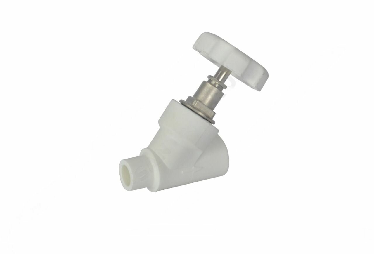 Клапан (вентиль) PP-R запорный белый Дн 25х45гр внутр/наруж пайка RTP (РосТурПласт) 14220