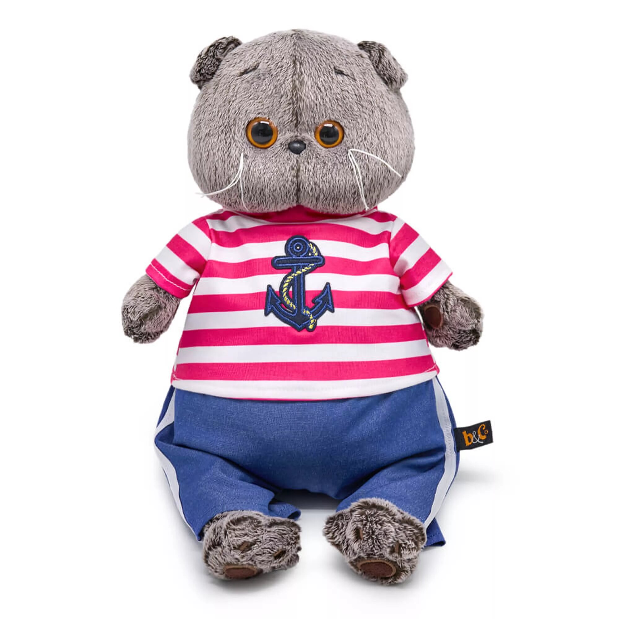 BUDI BASA Басик в полосатой футболке с якорем 19см