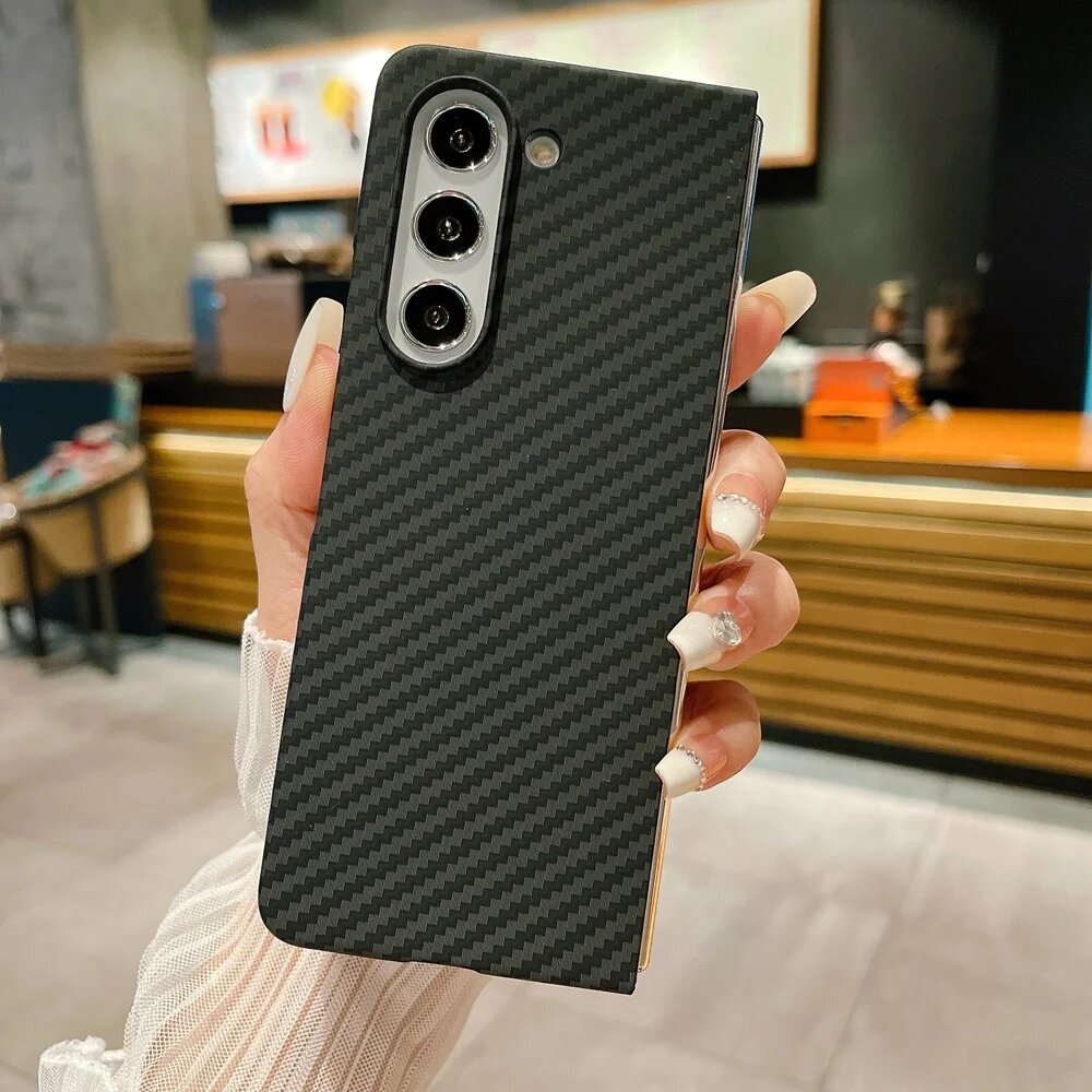 Чехол для Samsung Galaxy Z Fold3/4/5/6/7, черный, карбон