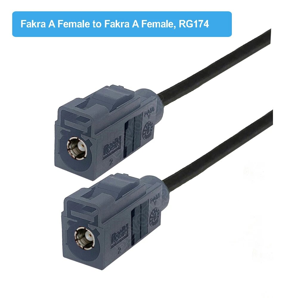 Коаксиальный удлинитель Fakra BEVOTOP BT1410-RG174 черный 15см/50см/1м/2м/5м 0.5M, Fakra A F to F