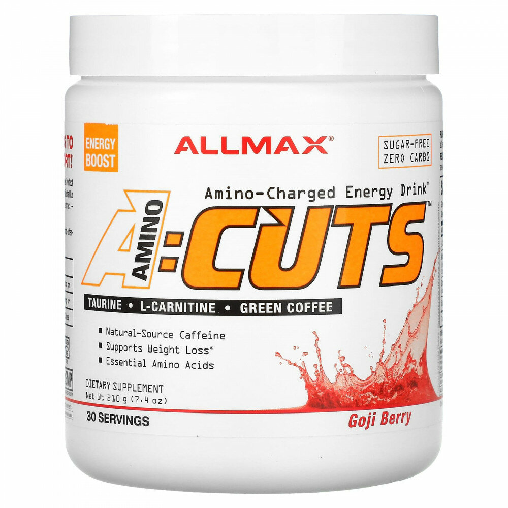 ALLMAX, ACUTS™, аминокислотная добавка, энергия, со вкусом ягод годжи, 210 г (7,4 унции)