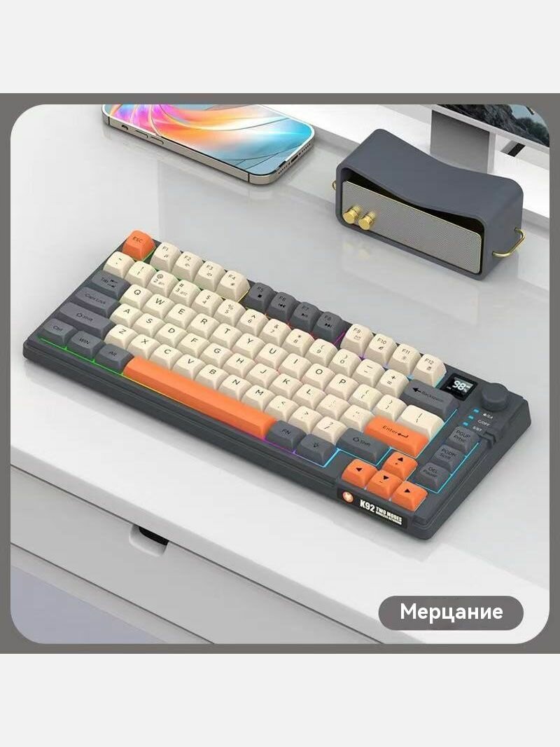 Беспроводная клавиатура "hei10", 81 кнопка, USB Type-C, пластик, 10 клавиш, черно-матовая