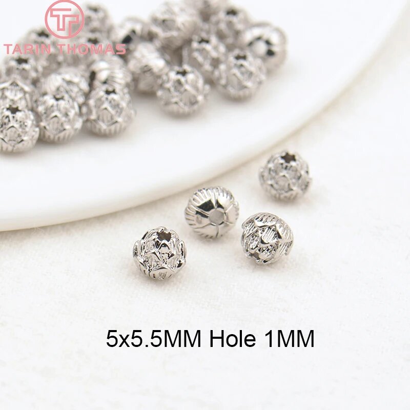 Золотые латунные бусины-разделители в форме лотоса TARIN THOMAS 3676-5x5.5MM