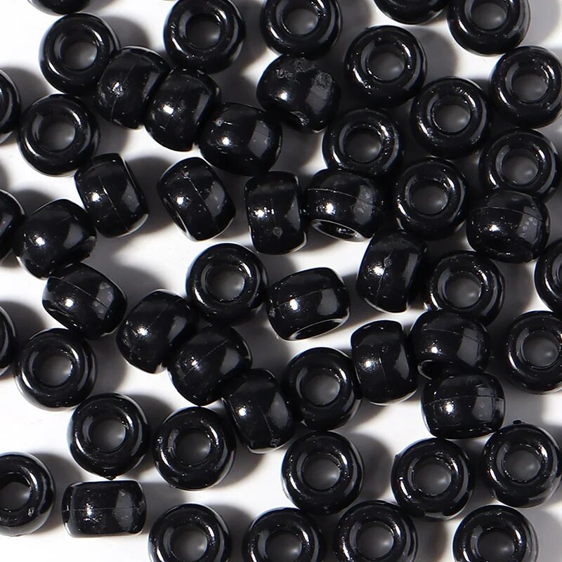 Черные пластиковые бусины Kandi 100 шт.