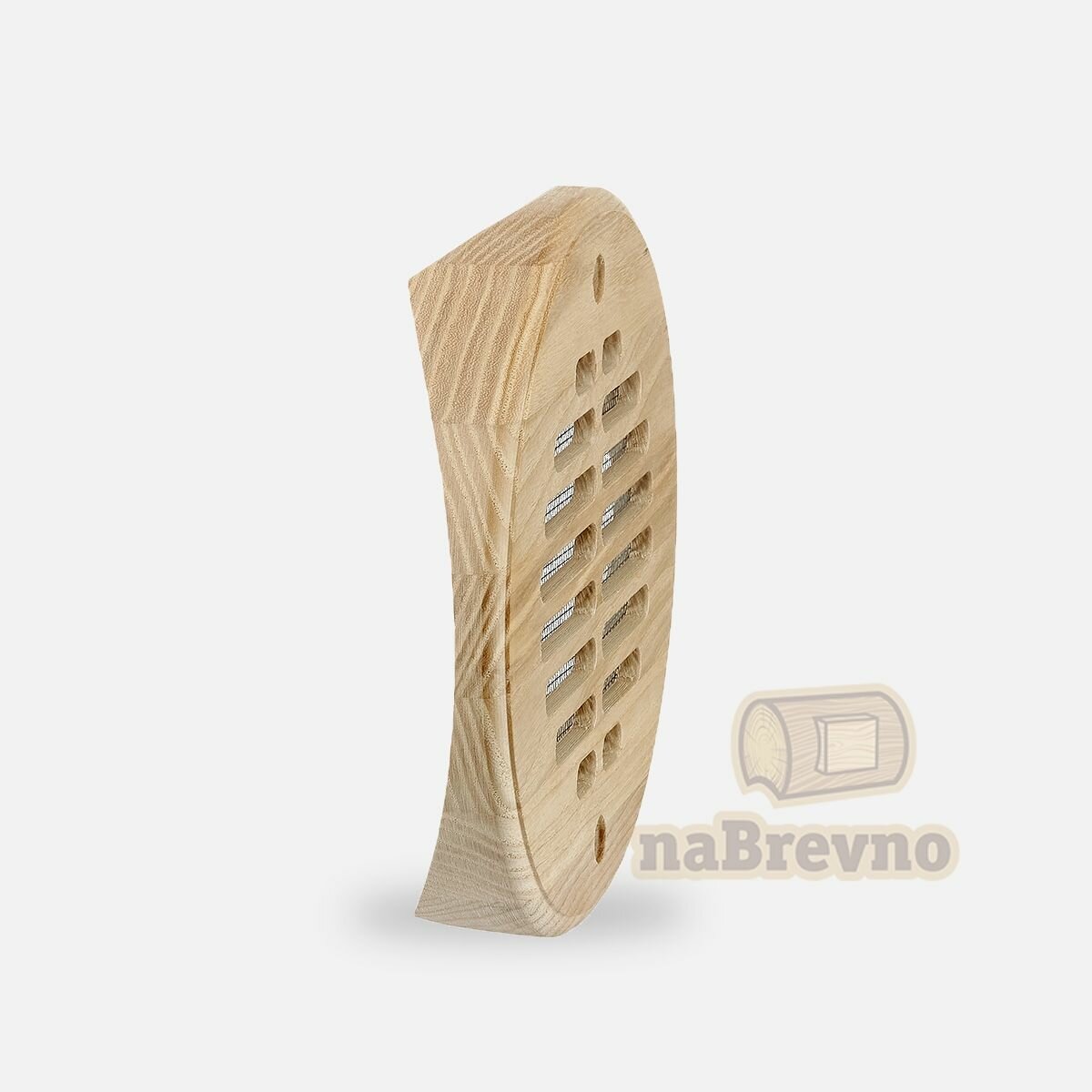 Круг. Вентиляционная решетка на бревно и блокхаус 220 мм для трубы 100 мм, ясень