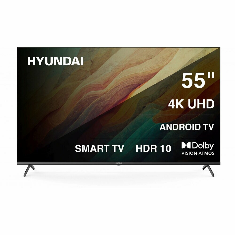 Телевизор Hyundai H-LED55BU7009, 4K, Android TV, голосовое управление, диагональ 55", 60Гц