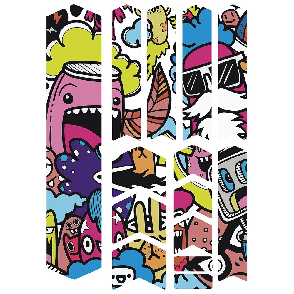 WORMS 3D наклейка защитная пленка для велосипедной рамы 18 см черный