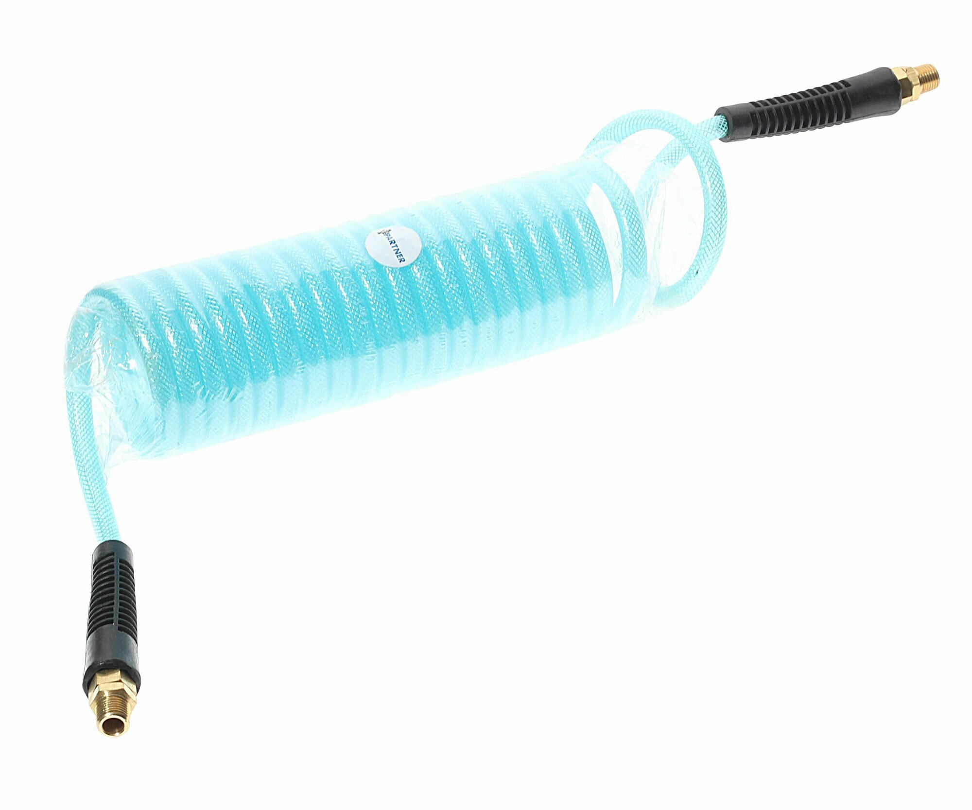 Шланг витой полиуретановый ER-AHC-48A:6.5 х 10мм х 5м с резьбовыми наконечниками 1/4"(для воздуха) эврика