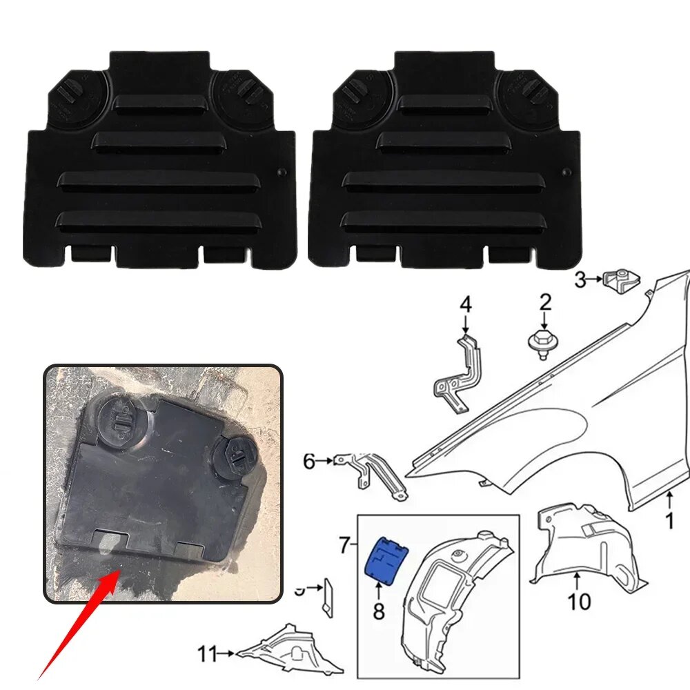 Для BMW E82, E88, E90, E91, переднее левое/правое колесо, свод крыла, крышка right-51717143850