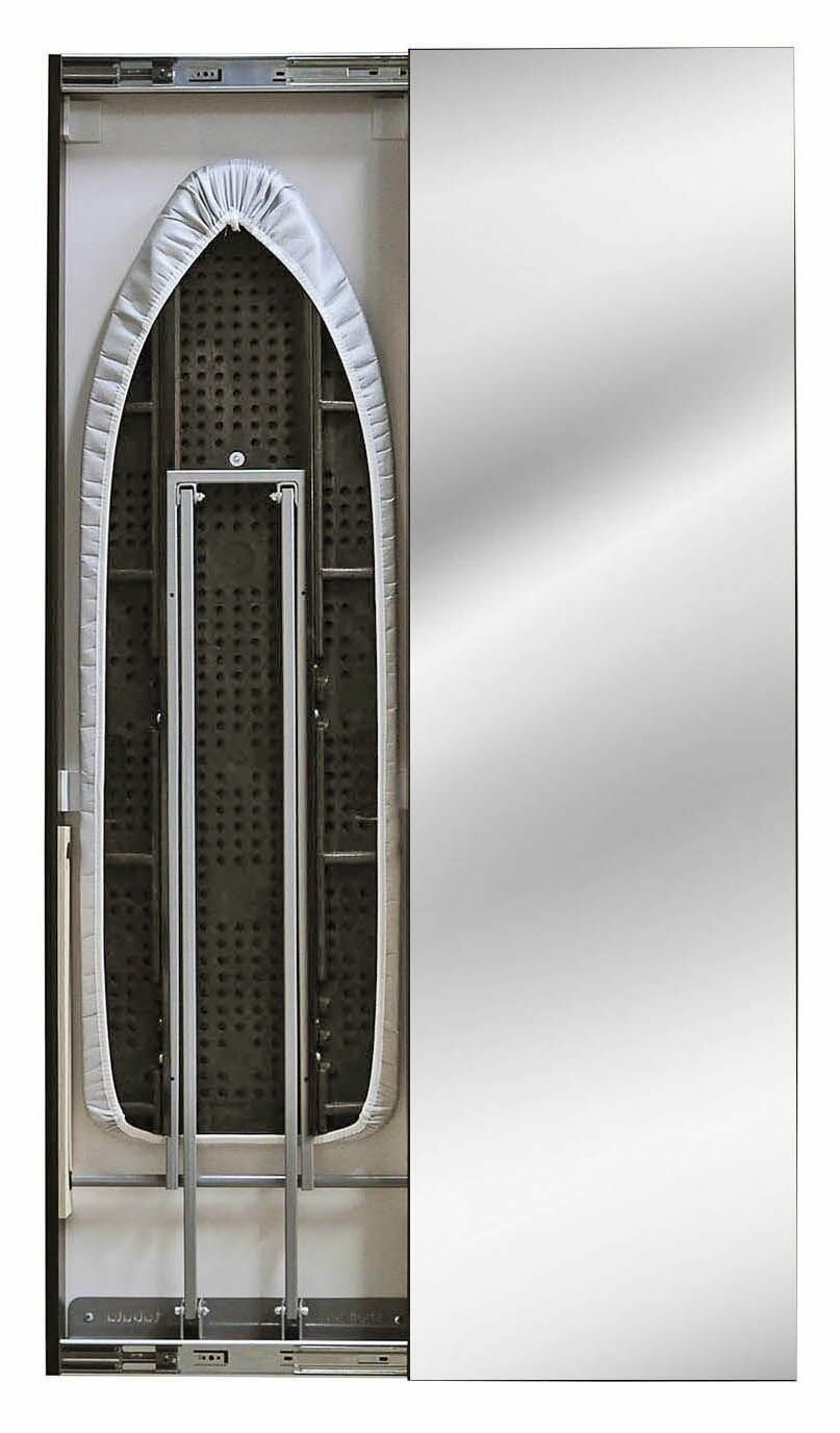 Встроенная гладильная доска Табула Термо (зеркало), выбеленный дуб, купе право