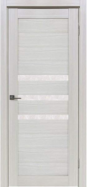 Межкомнатная Дверь Verda Х-6 Лиственница Белая со Стеклом Гранит Прозрачный 2000х800мм (Полотно+Коробка+5 Наличников) / Верда.