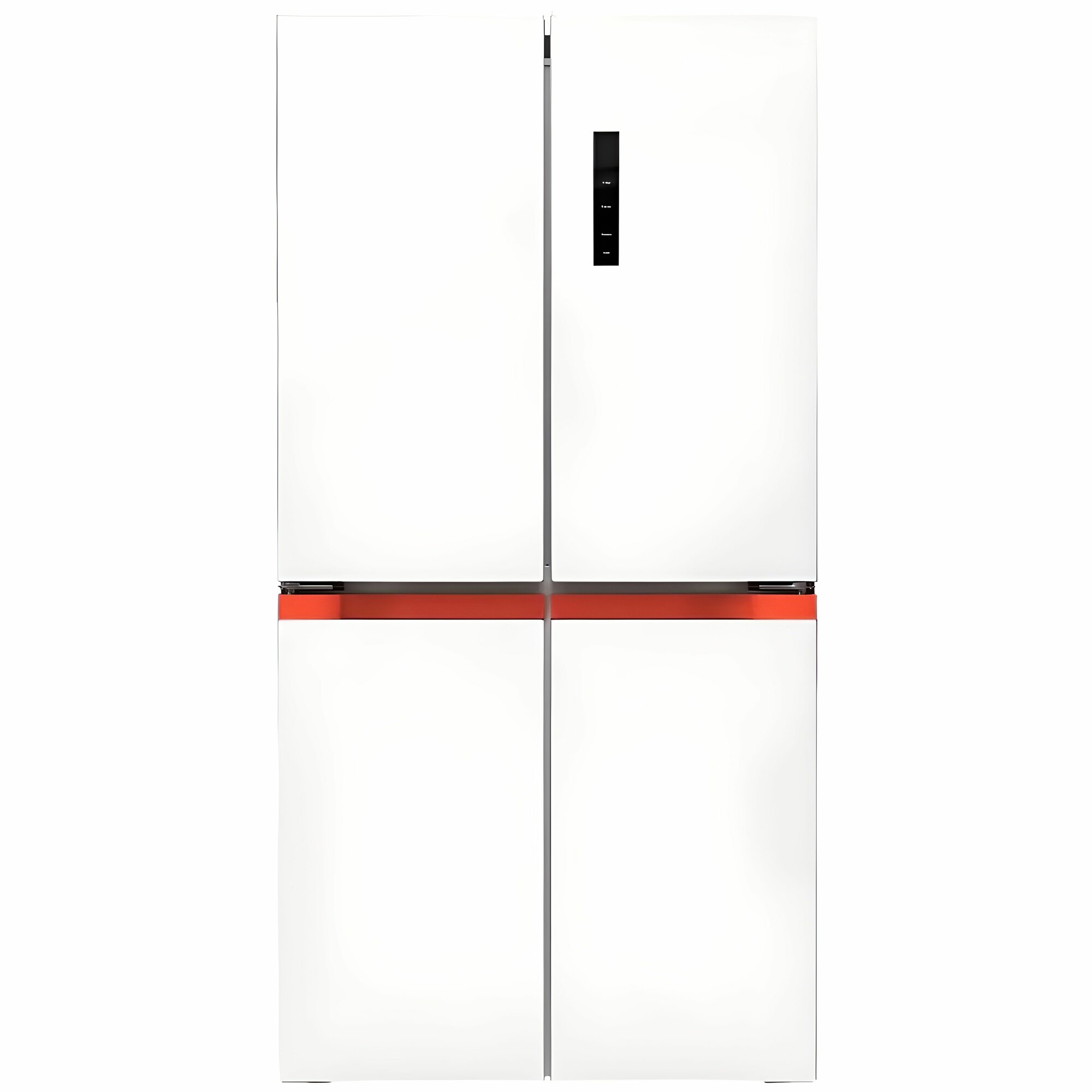 Холодильник трехкамерный LEX LCD505WOrID Side by Side, инверторный белый/оранжевый