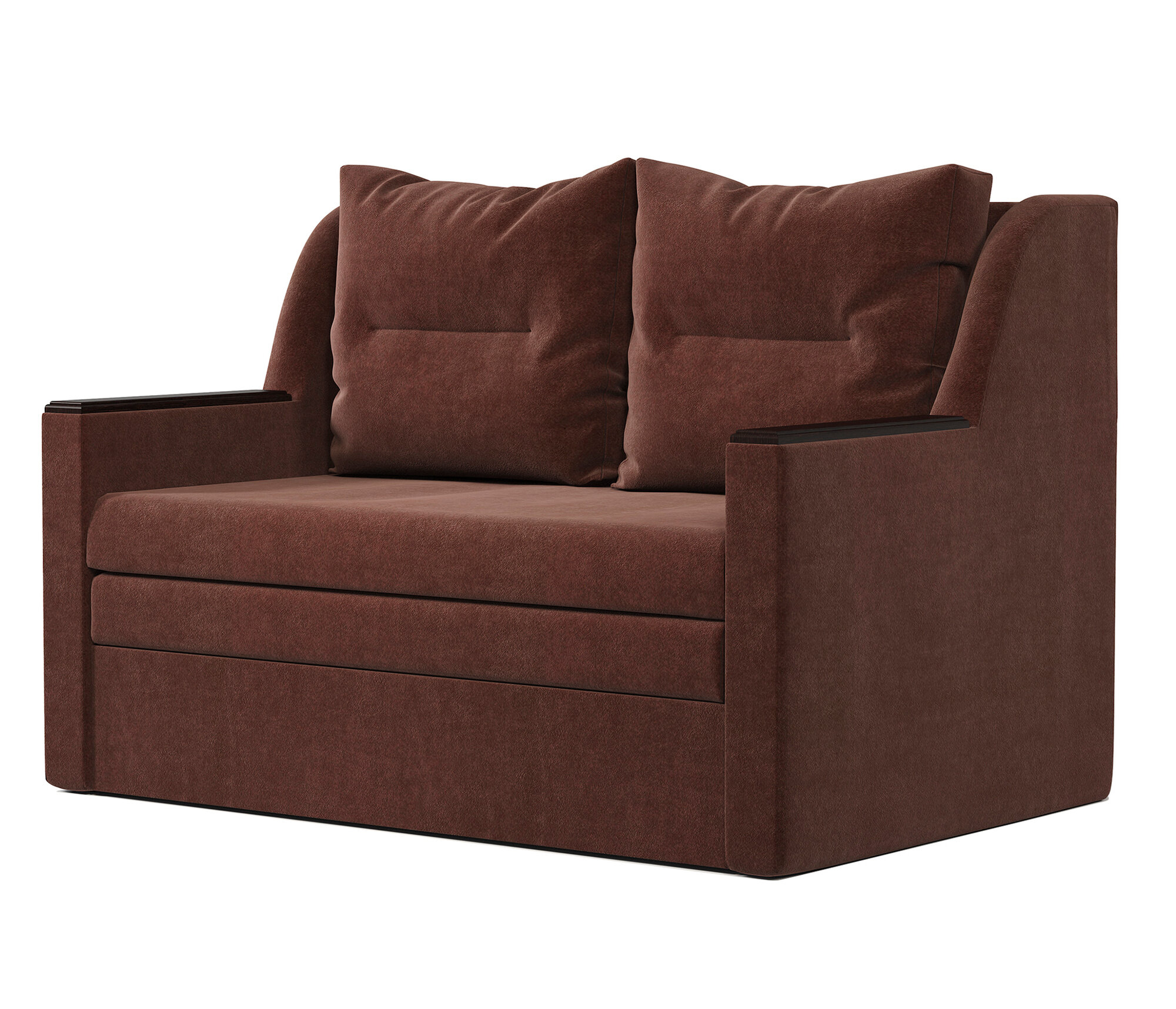 Диван-кровать Шарм-Дизайн Дуэт 122х190 см, диван раскладной, прямой, велюр Дрим шоколад